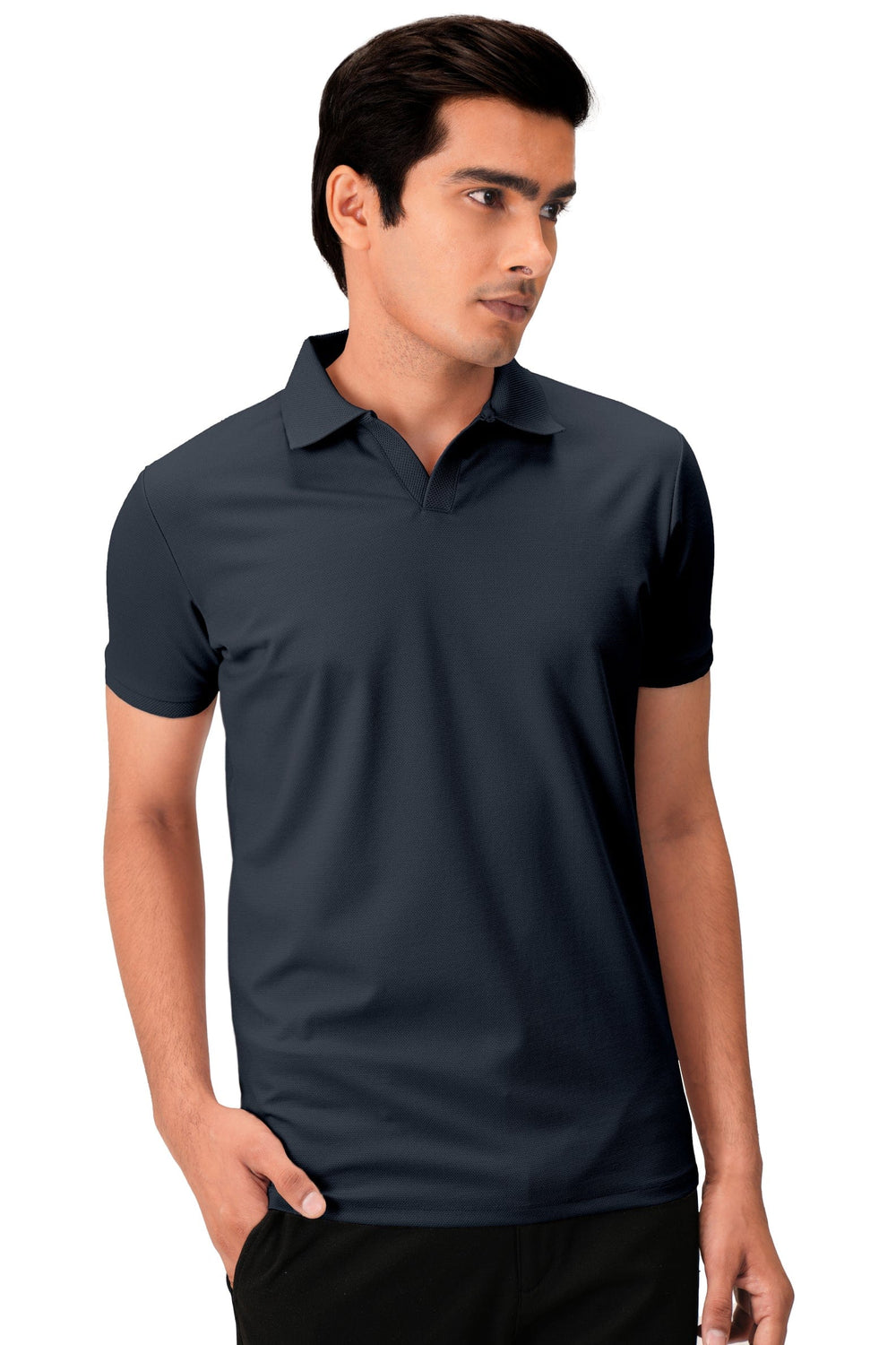 Wing Polo | Heavy Dobby Johnny collar Polo | No button polo