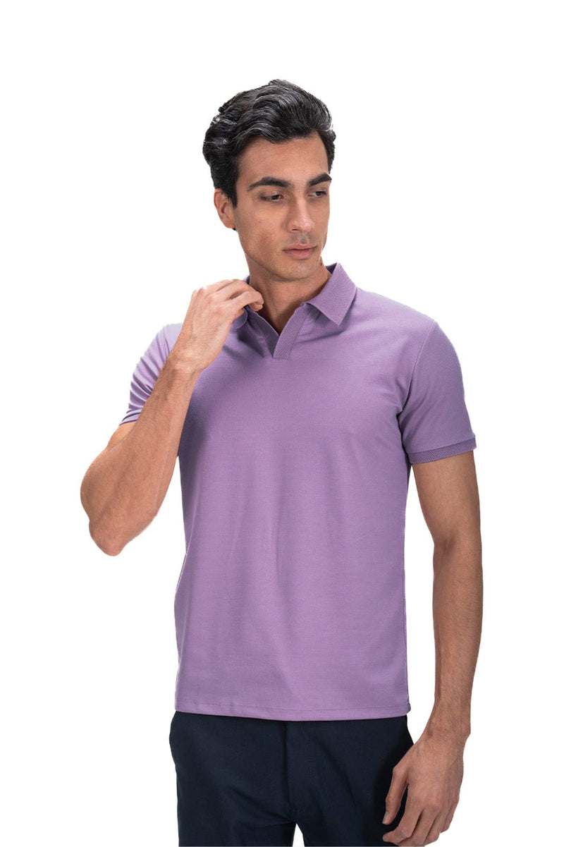Wing Polo | Heavy Dobby Johnny collar Polo | No button polo
