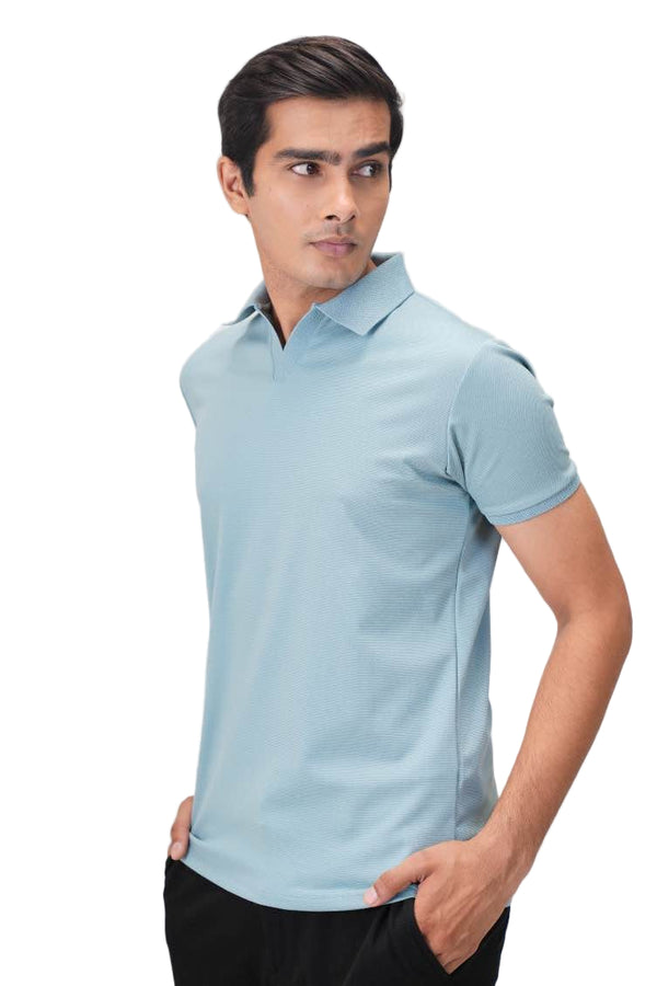 Wing Polo | Heavy Dobby Johnny collar Polo | No button polo