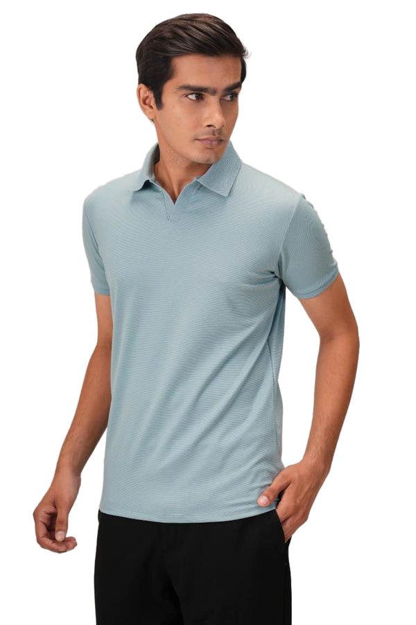 Wing Polo | Heavy Dobby Johnny collar Polo | No button polo