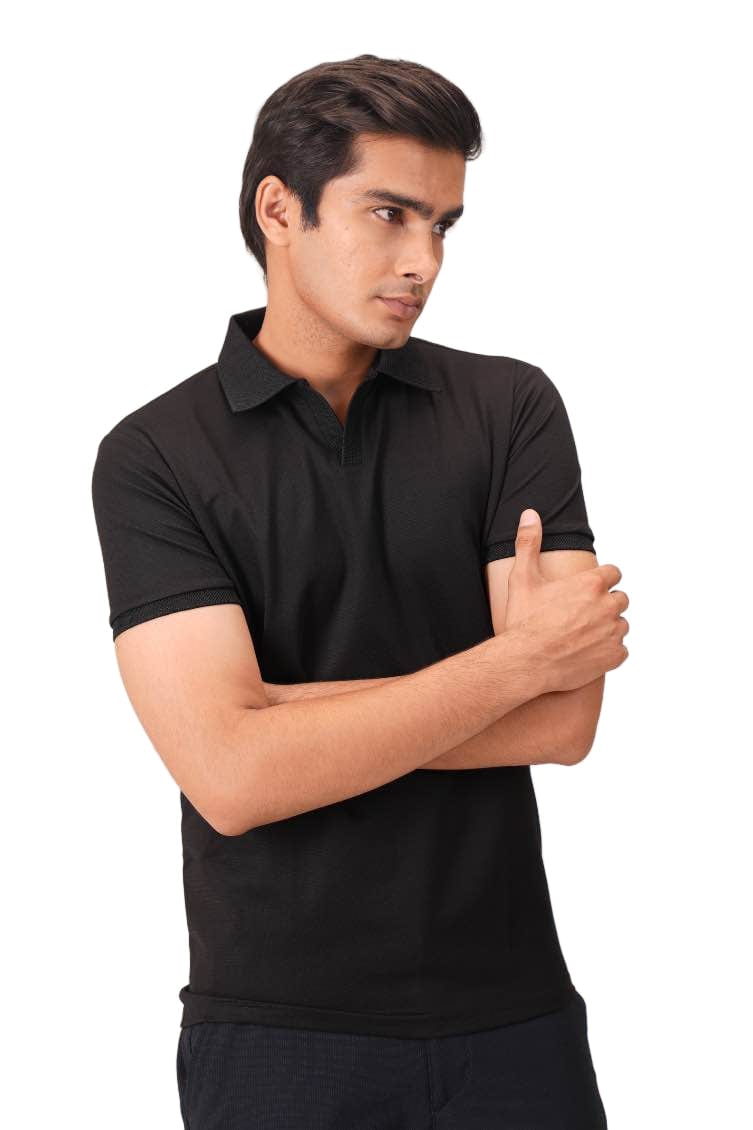 Wing Polo | Heavy Dobby Johnny collar Polo | No button polo