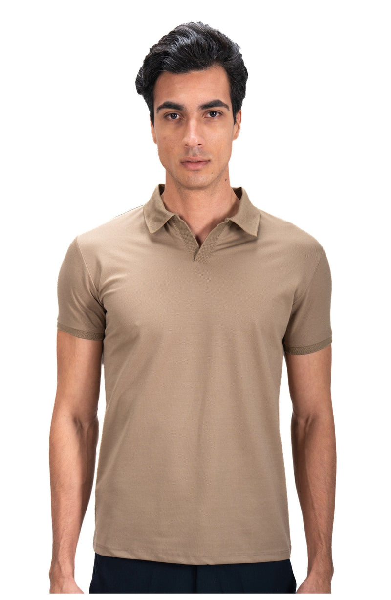 Wing Polo | Heavy Dobby Johnny collar Polo | No button polo